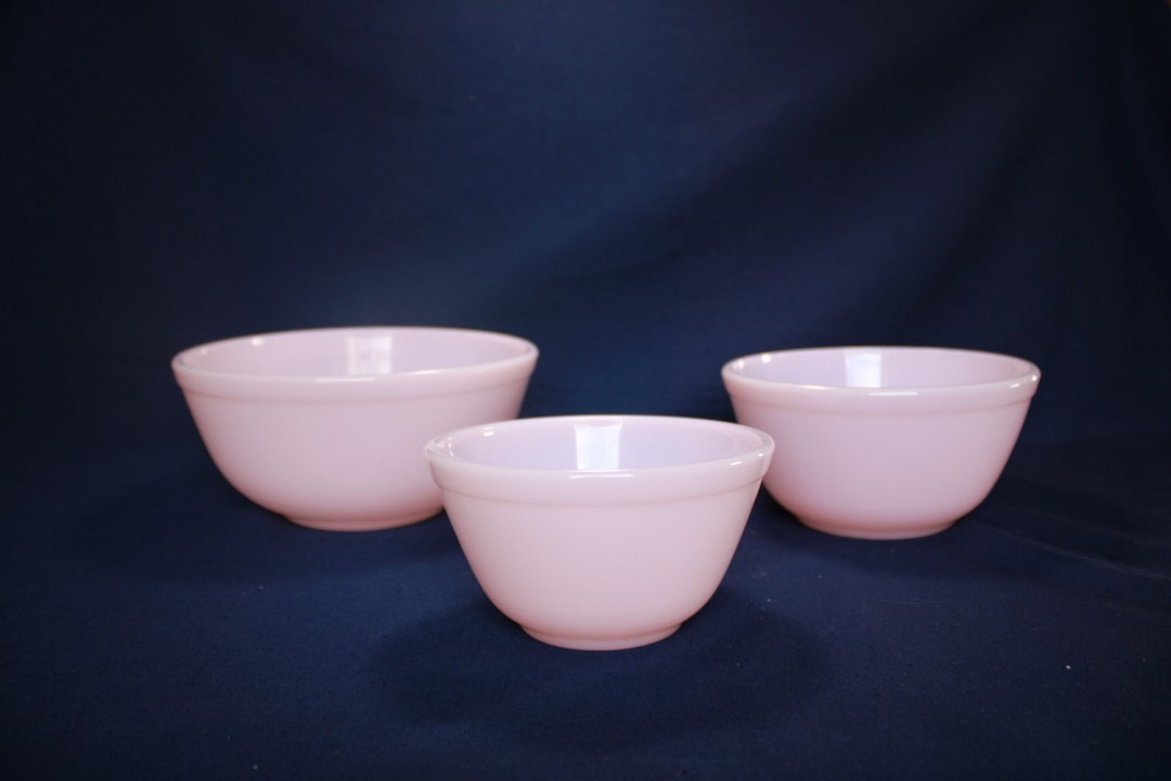 Pink Mixing Bowls 3 Piece Set of Farmhouse Nesting Bowls in PINK Crown ...