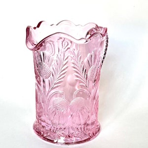 Rose Thistle Pitcher by Mosser Glass, 6 5/8" High Also Called Reverse ...