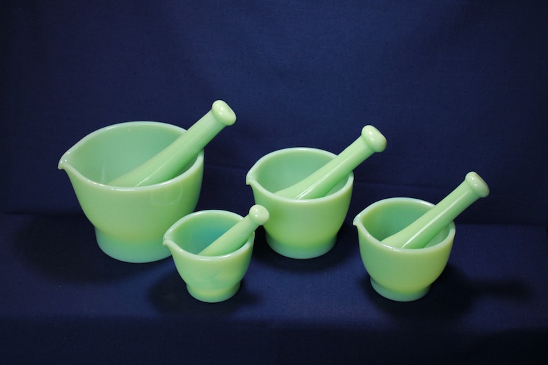 Jadeite Mortar & Pestle by Mosser Glass, Your Choice of Size 16, 8, 4 ...