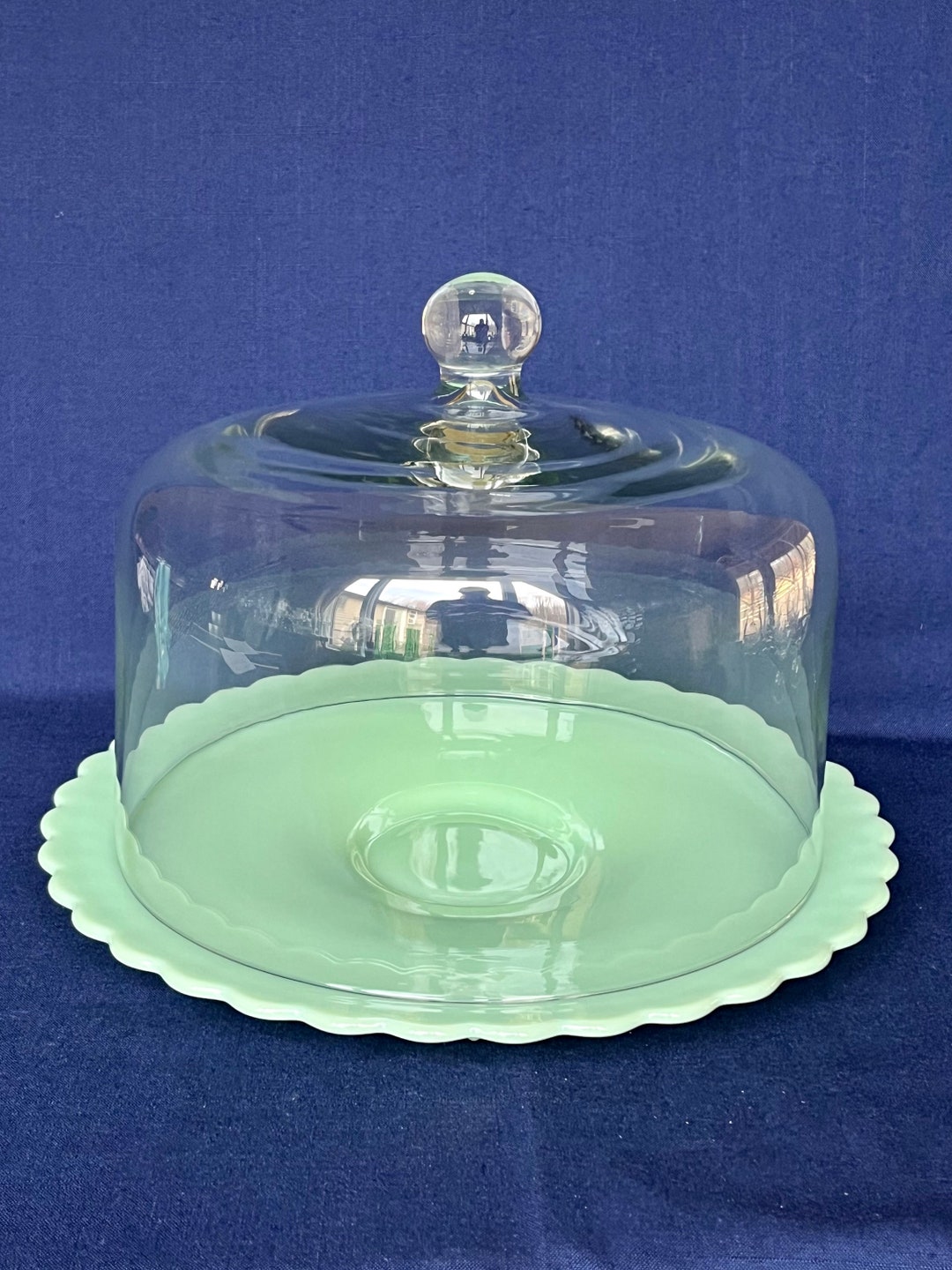 Mosser Jadeite Platter and 12" Dome, Platter is 13 5/8" Wide Perfect ...