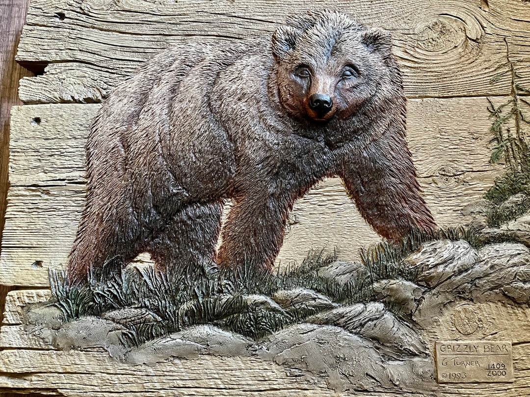 Grizzly Bear Signed by George Turner 1993 Limited Edition Wood Relief ...