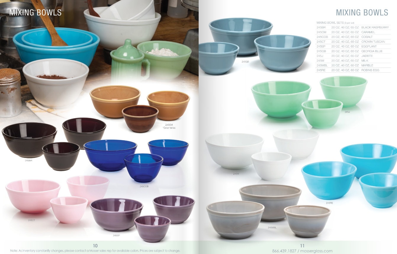 Mosser Mixing Bowls 3 Piece Set of Farmhouse Nesting Bowls Jadeite ...