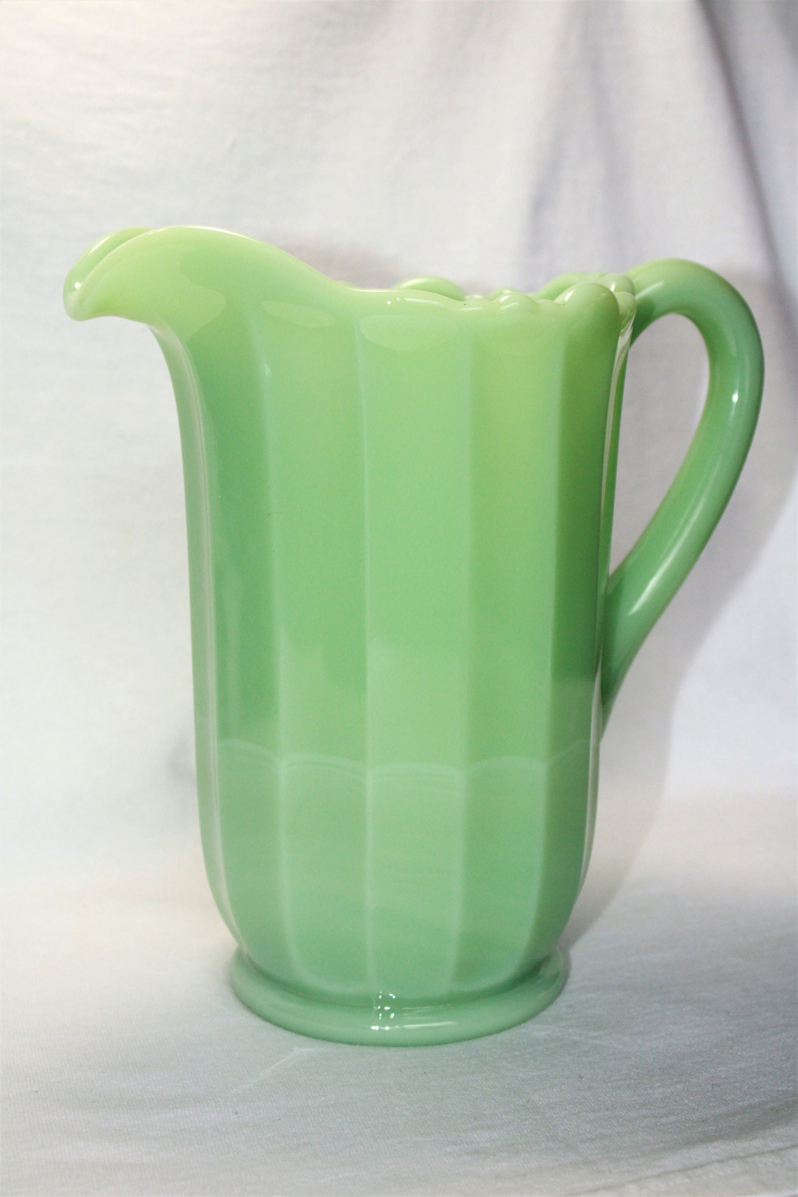 Jadeite Panel Pitcher by Mosser Glass - Etsy
