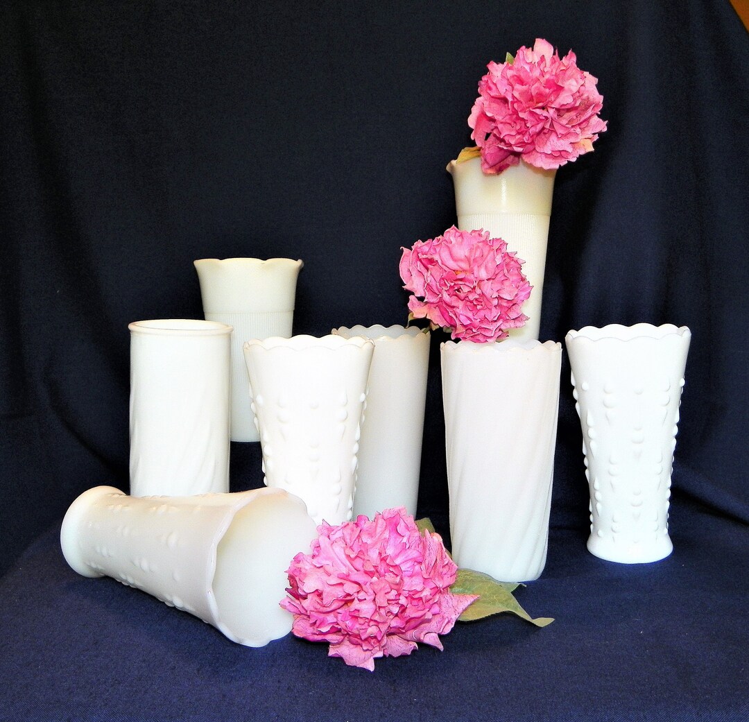 Milk Glass Wide Vases, YOUR CHOICE of Vases, Wedding, Showers, Party ...