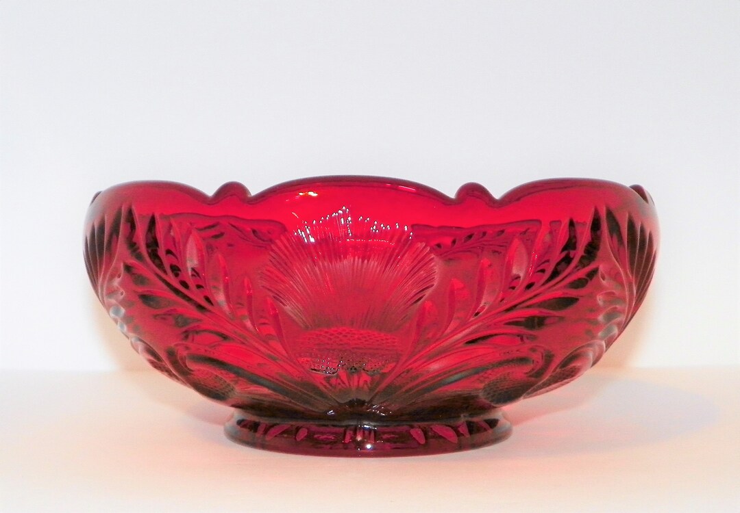 Red Thistle 9" Bowl by Mosser Glass, Inverted Thistle or Reverse ...