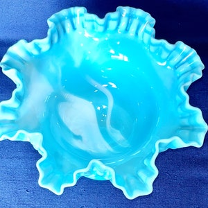 Fenton Blue Hobnail Slag Glass 9 3/8 Inches Wide Compote, FREE SHIPPING ...