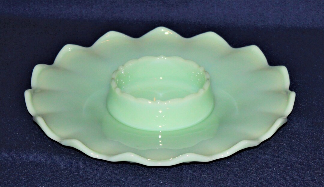Mosser Jadeite Chip & Dip Platter, 11" Wide, Relish Tray, Vegetable and ...