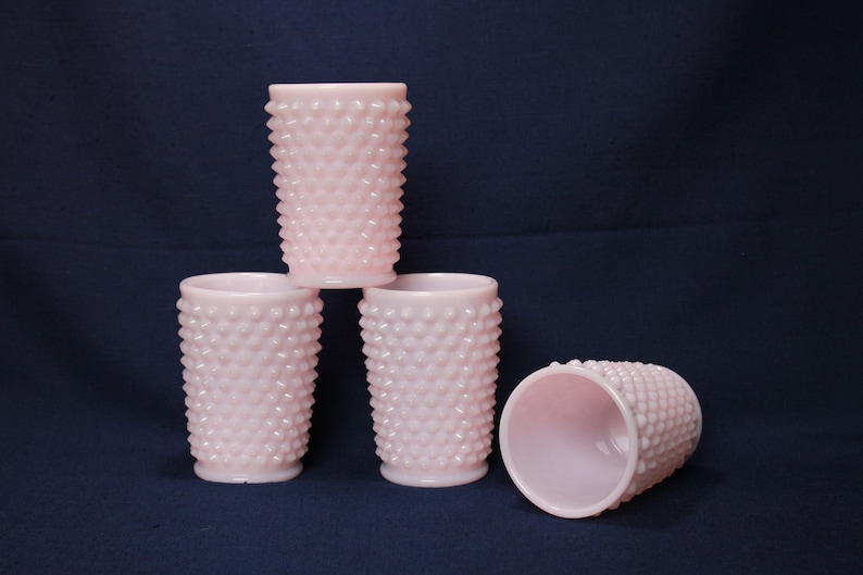 Pink Hobnail Tumblers in Pink Crown Tuscan, Set or 4 or 6 Tumblers - Etsy