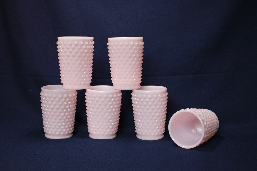 Pink Hobnail Tumblers in Pink Crown Tuscan, Set or 4 or 6 Tumblers - Etsy