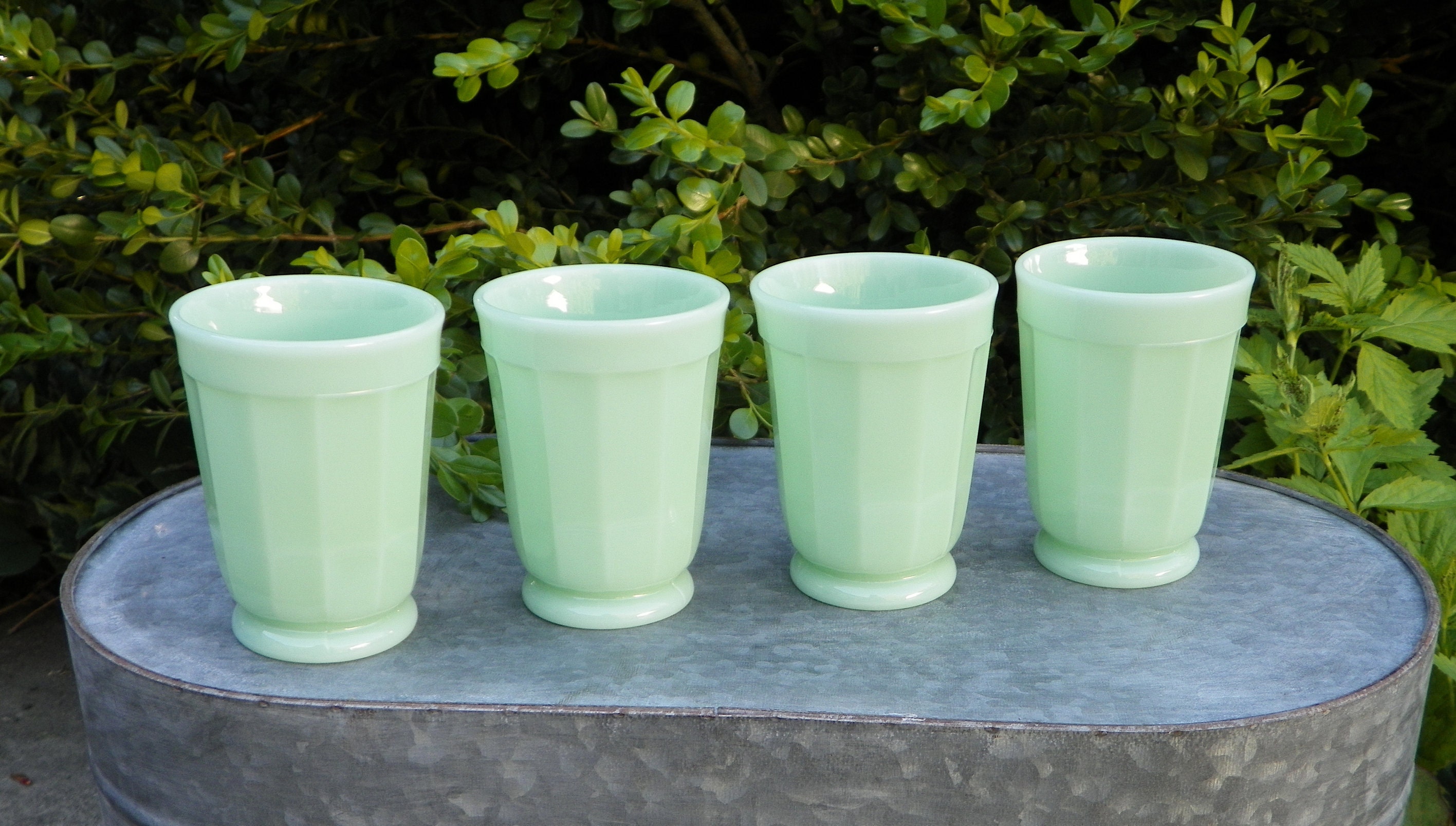 Jadeite Panel Pitcher With Your Choice of 4, 6 or 8 Tumblers by Mosser ...
