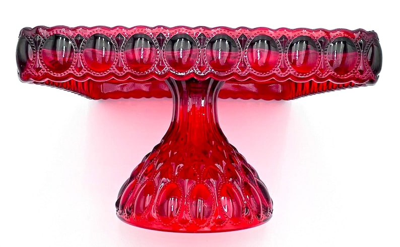 Mosser Red Cake Stand or Cake Plate 10