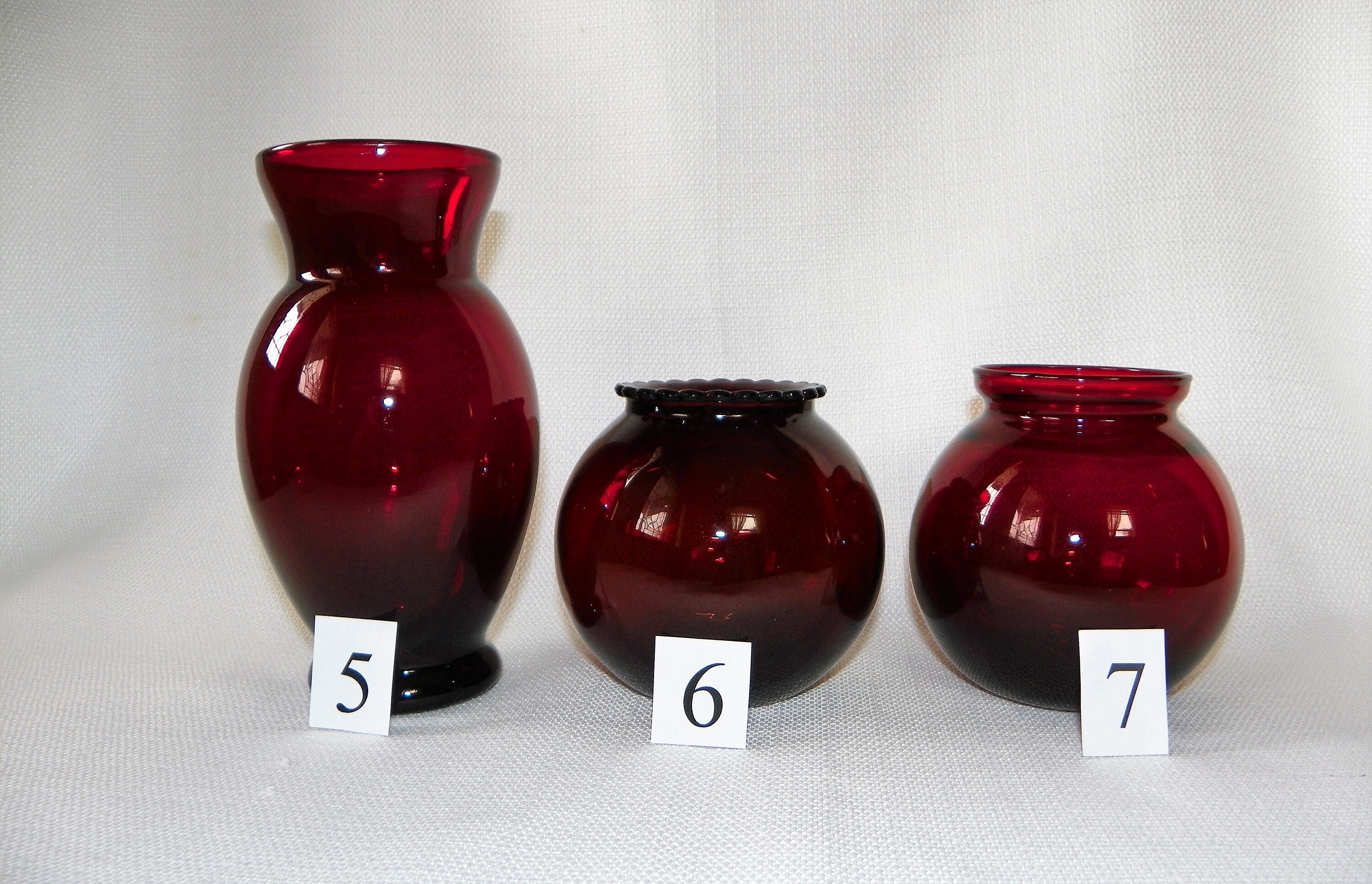 Ruby Red Vases Choice of Style Art Glass Vases in Solid Red - Etsy