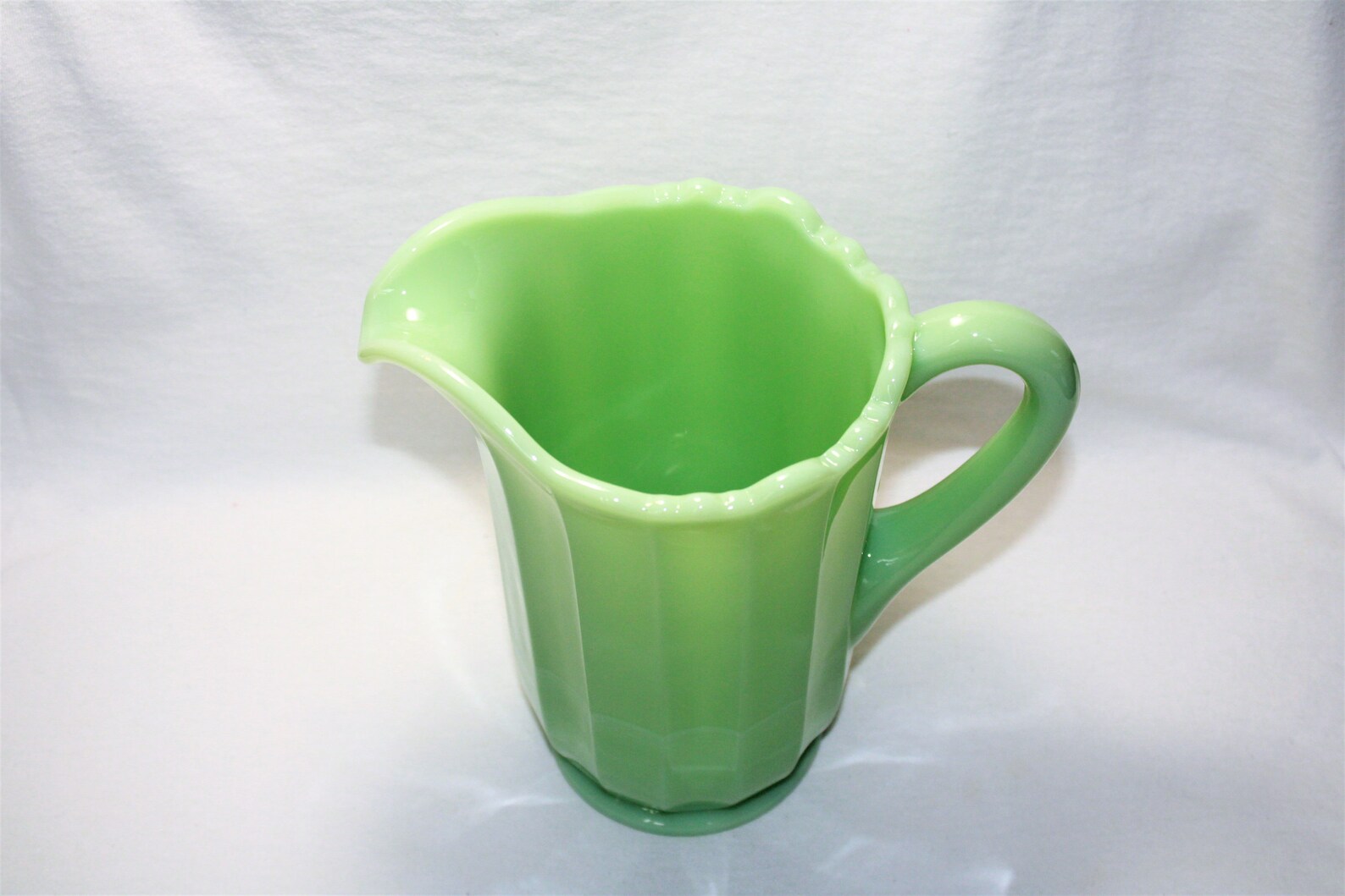 Jadeite Panel Pitcher by Mosser Glass - Etsy
