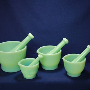 Jadeite Mortar & Pestle by Mosser Glass, Your Choice of Size 16, 8, 4 ...