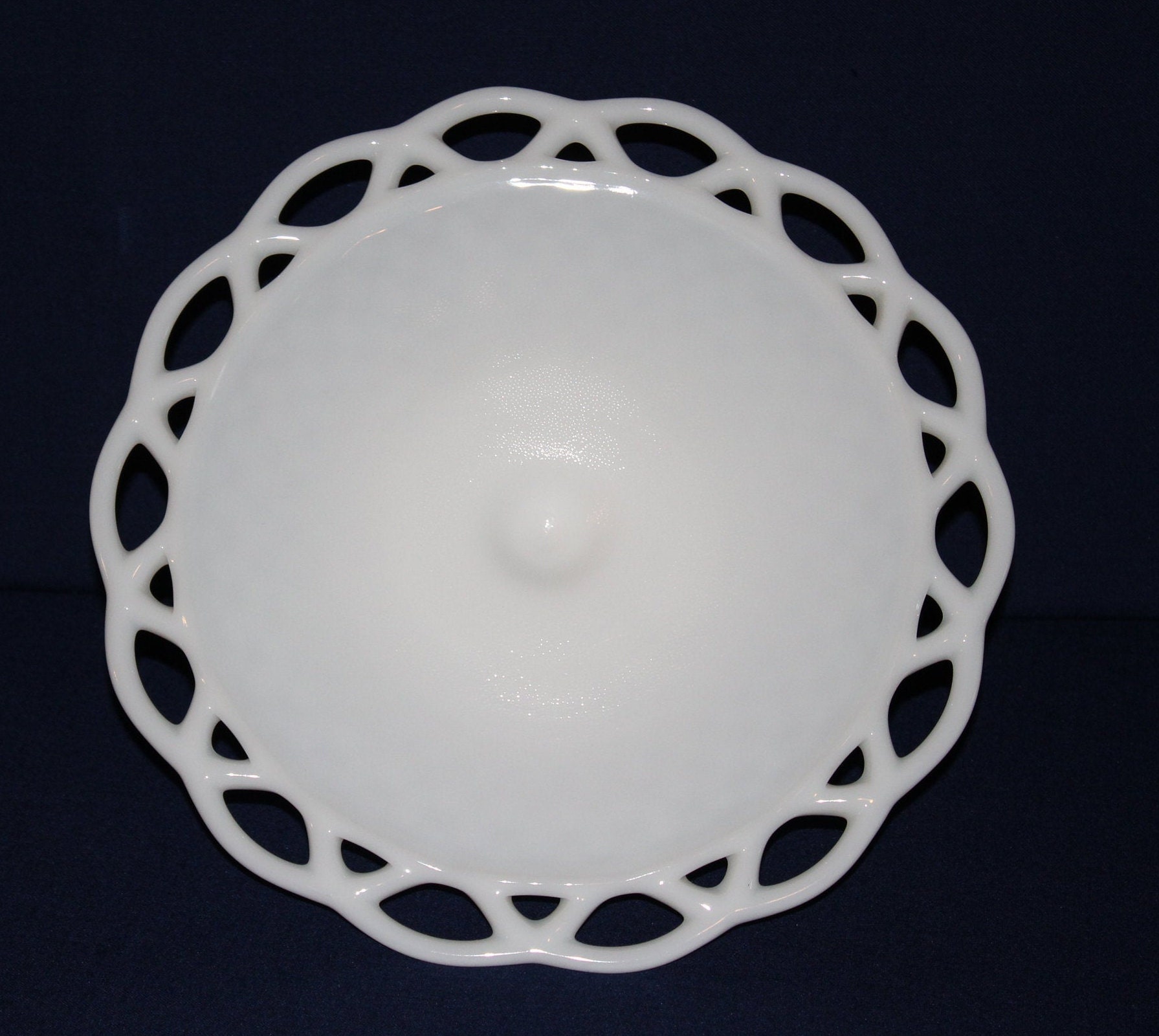 Milk Glass Lace Edge Pedestal Cake Stand 12 1/2 Inch Wide and | Etsy