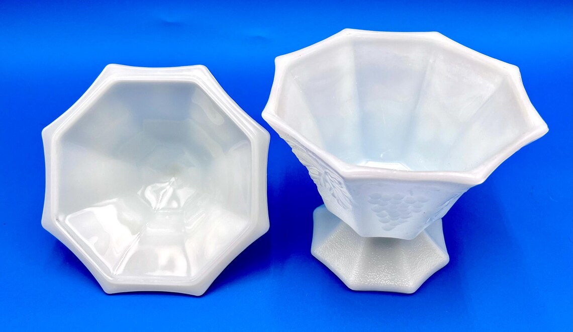 Anchor Hocking Grape Candy Dish, Octagon Covered Dish 7 3/4" High by 6 ...