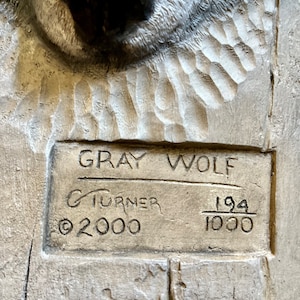 Grey Wolf Signed by George Turner 2000 Limited Edition Wood Relief ...