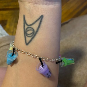 Cute Boba Charm Bracelet: Bubble Tea, Boba Theme. Kawaii Jewelry ...