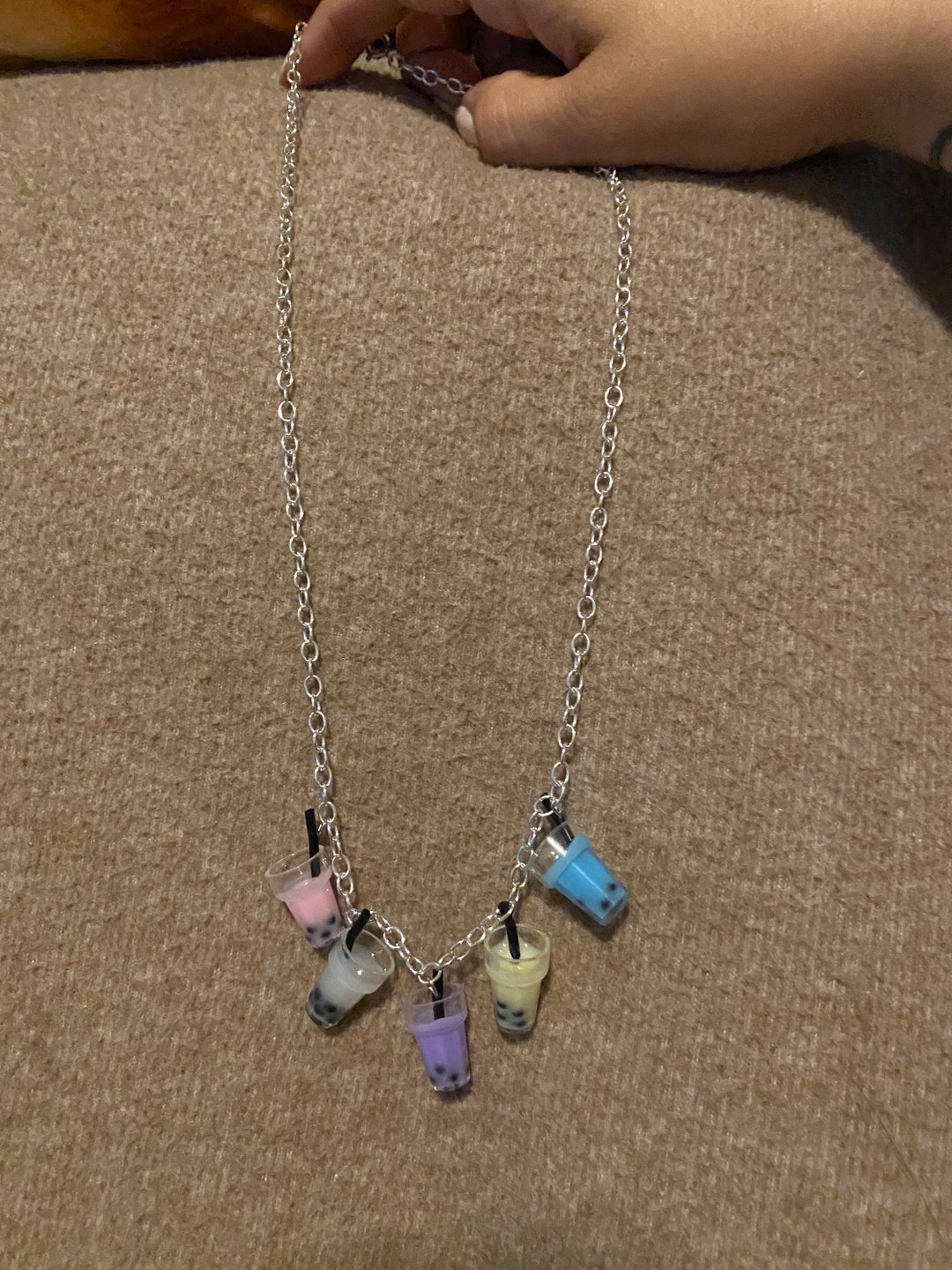 Cute Bubble Tea Boba Charm Necklace. Mini Boba Charms. Option of Wide ...