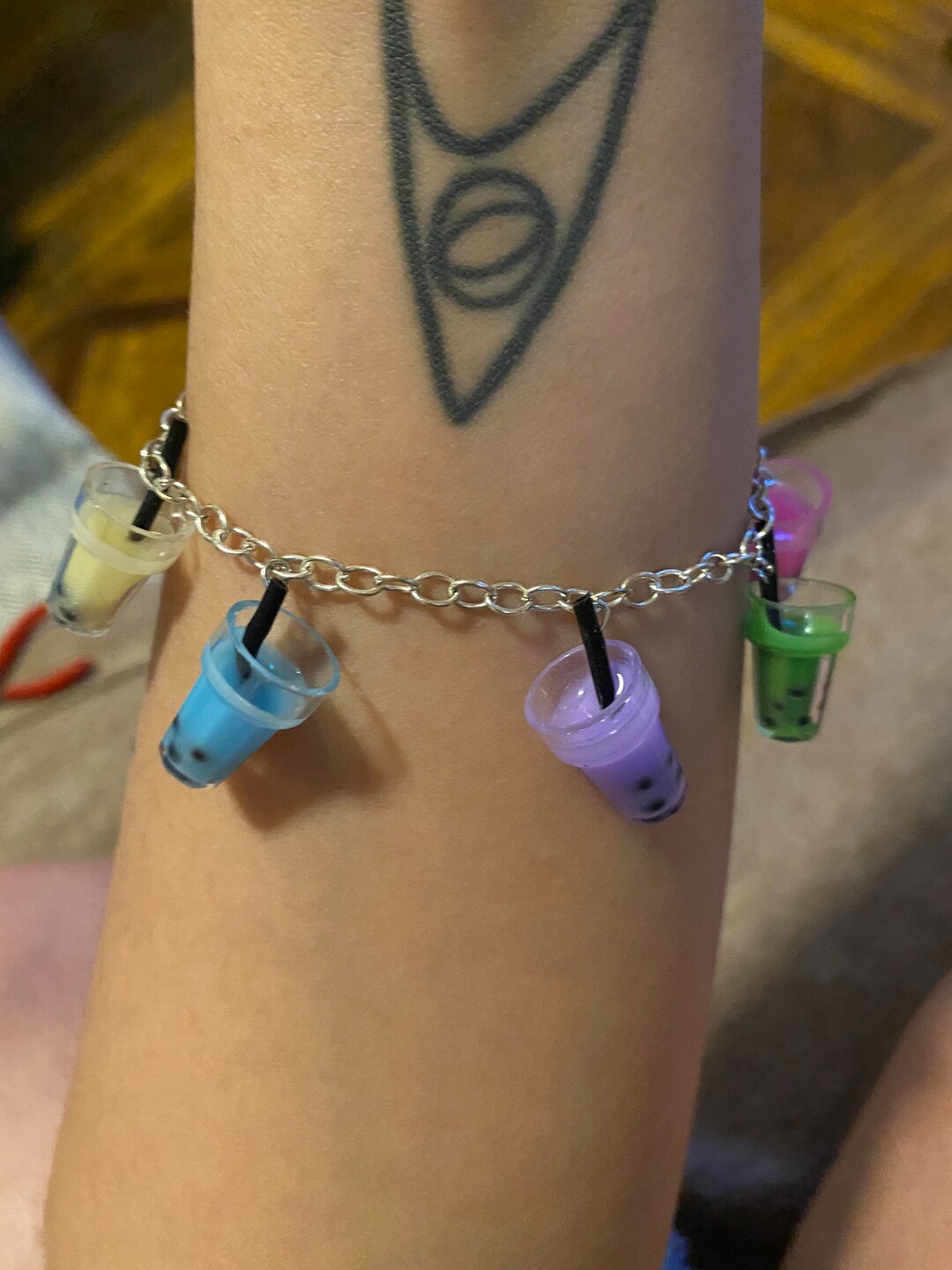 Cute Boba Charm Bracelet: Bubble Tea, Boba Theme. Kawaii Jewelry ...