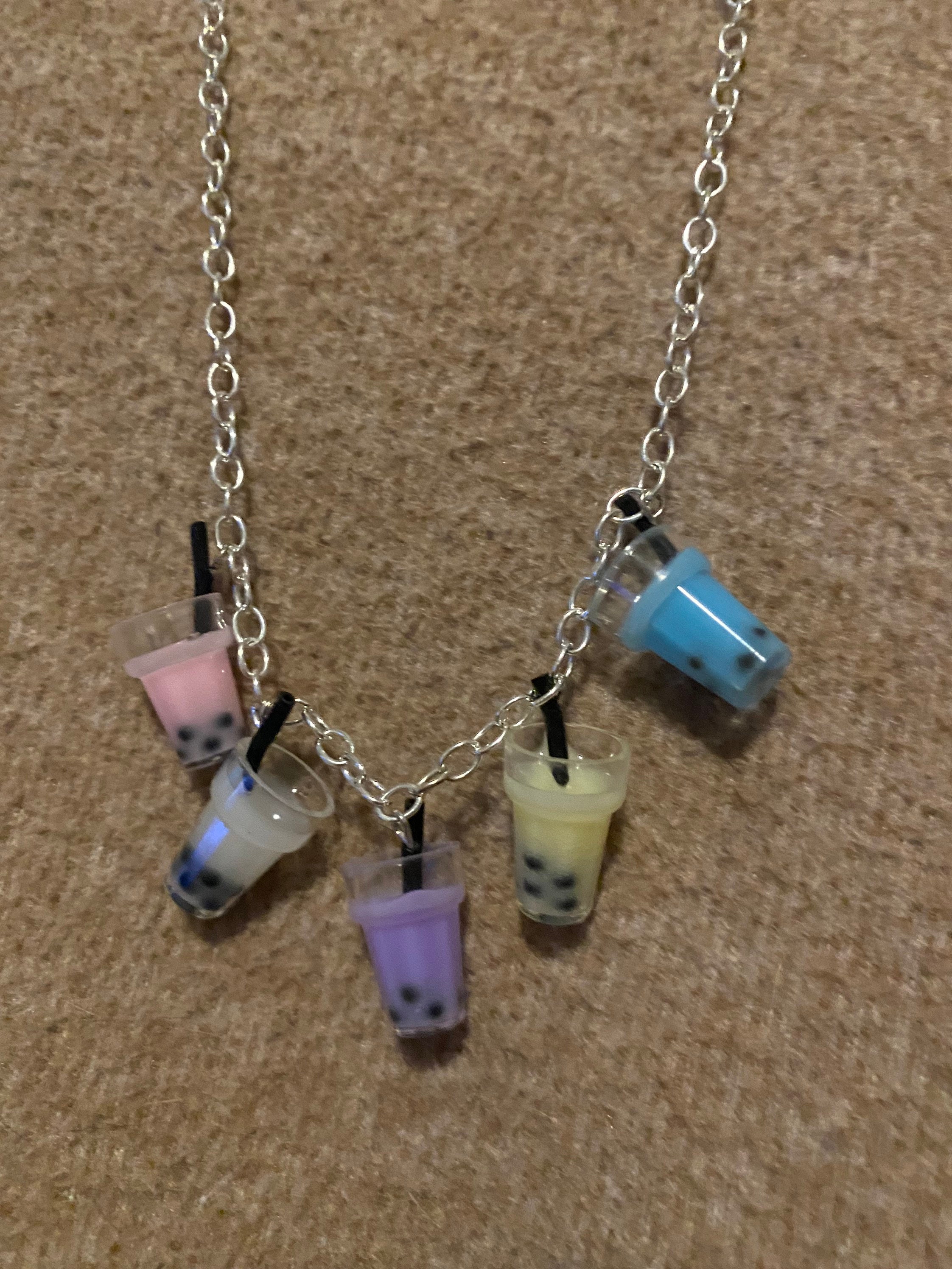 Cute Bubble Tea Boba Charm Necklace. Mini Boba Charms. Option of Wide ...