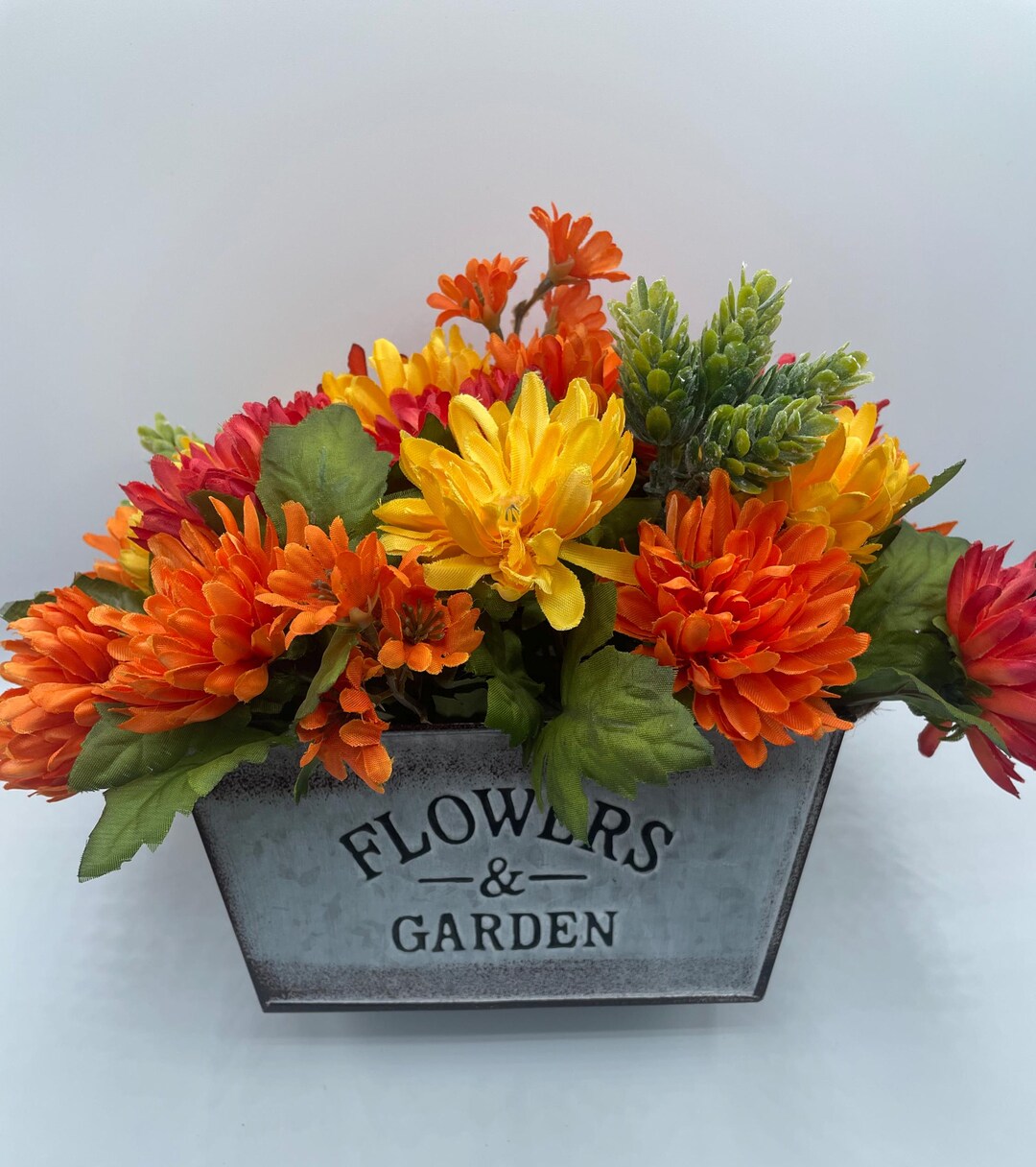 Fall Centerpiece, Mums Arrangement, Rustic Home Decor, Artificial Mums ...