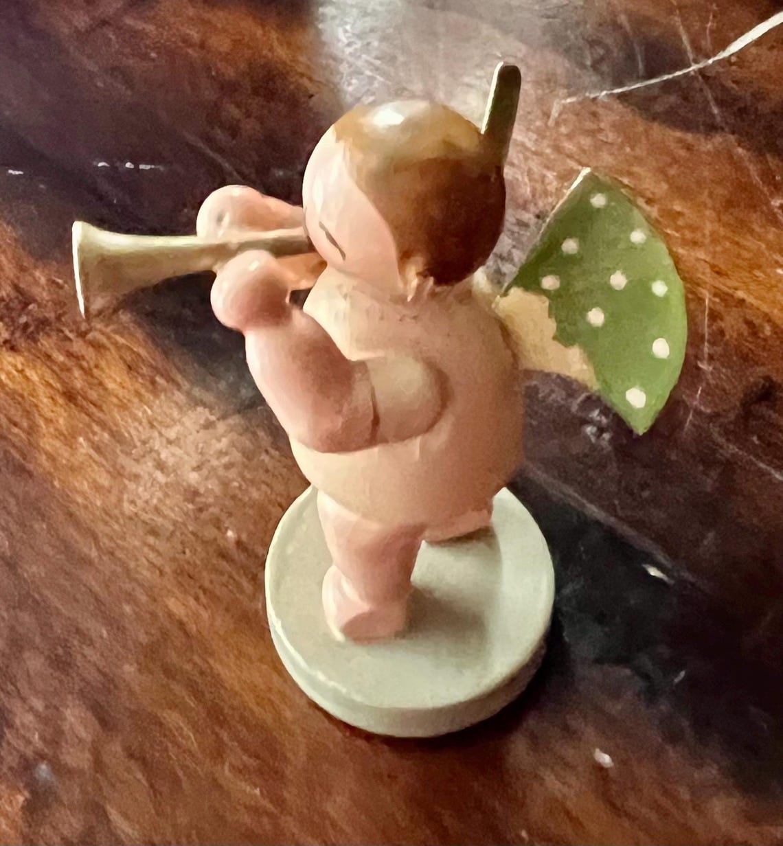 Vintage Wendt & Kuhn Erzgebirge Hand Painted Wooden Angel Playing ...