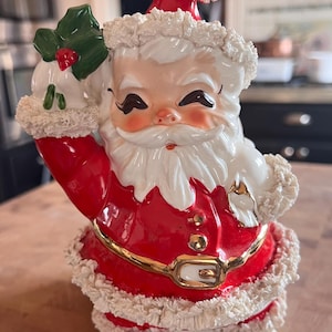 Vintage Napco Spaghetti Santa Figurine: Japan Christmas Candy Dish ...