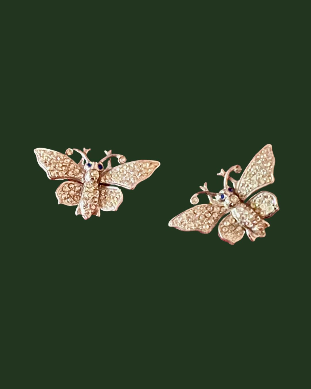 2 Vintage Integrity Sterling Silver and Rhinestone Butterfly Pin/brooch ...