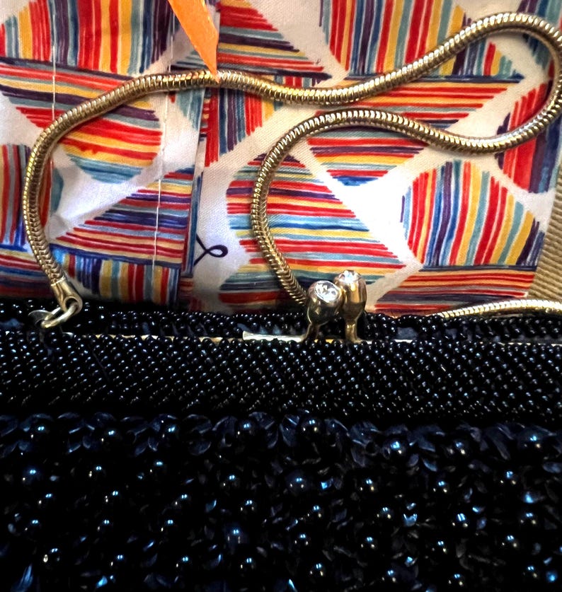 Vintage Richere Black Beaded Evening Handbag/purse, by Walboeg. 1950s ...