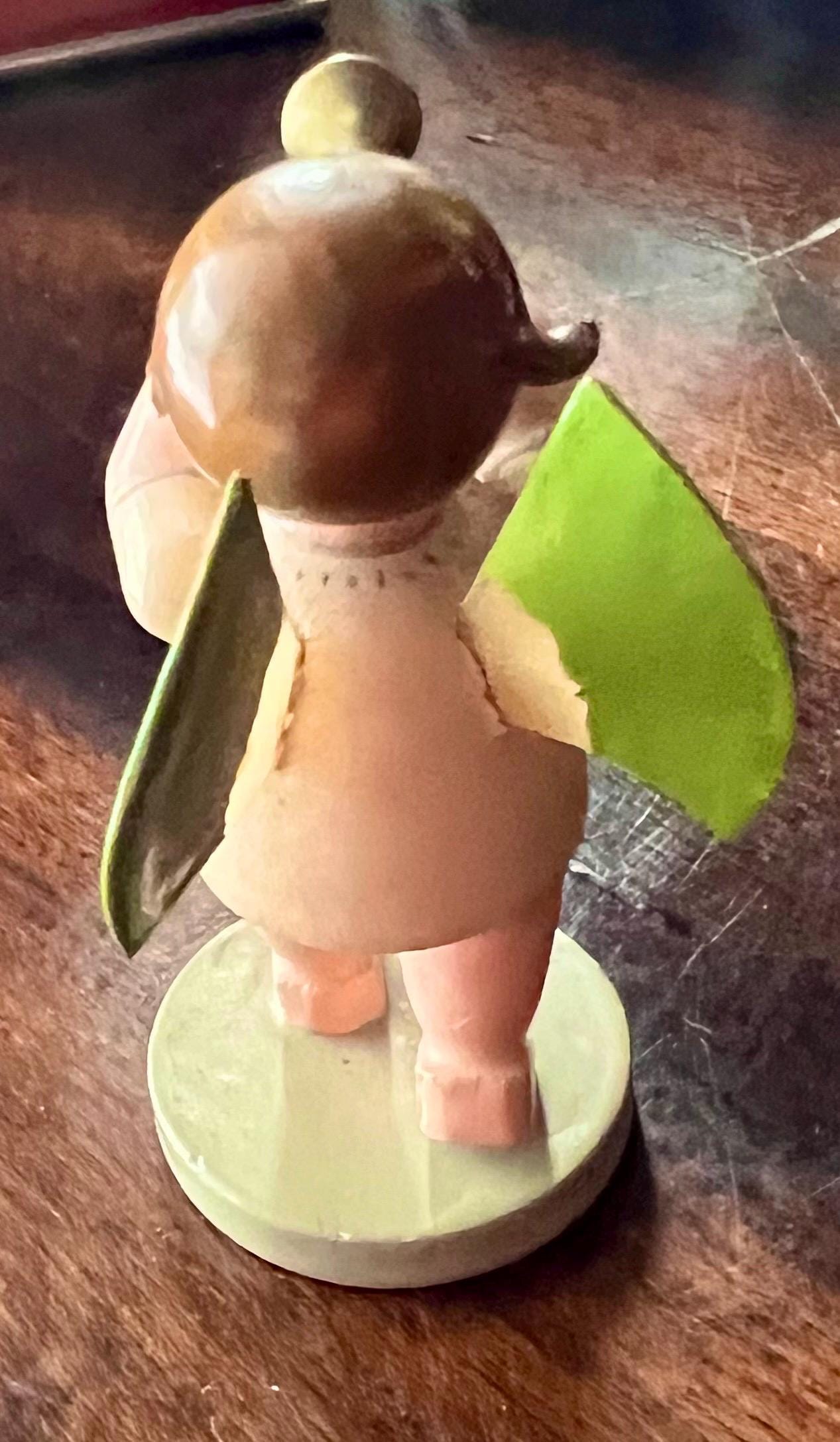 Vintage Wendt & Kuhn Erzgebirge Hand Painted Wooden Angel Playing ...
