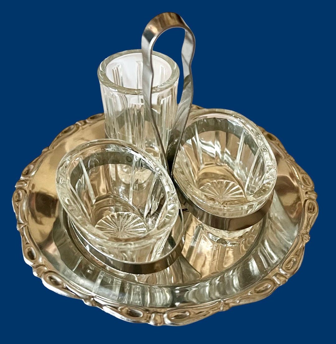 Vintage Xoni Salt & Pepper Set: Pressed Glass, Made in Italy - Etsy
