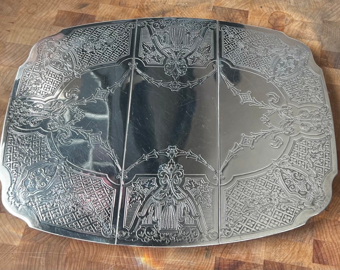 Vintage Etched Silver Plate Expandable Trivet - Etsy