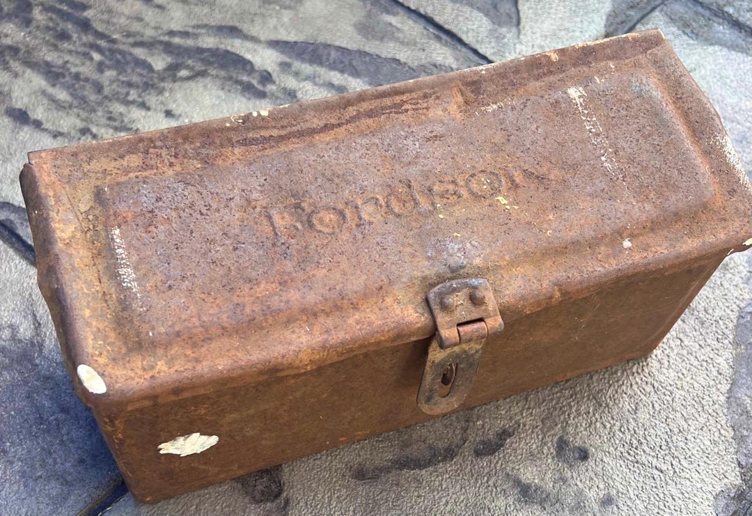 Vintage Fordson Tractor Toolbox Antique Old Iron Tool Box Farm ...