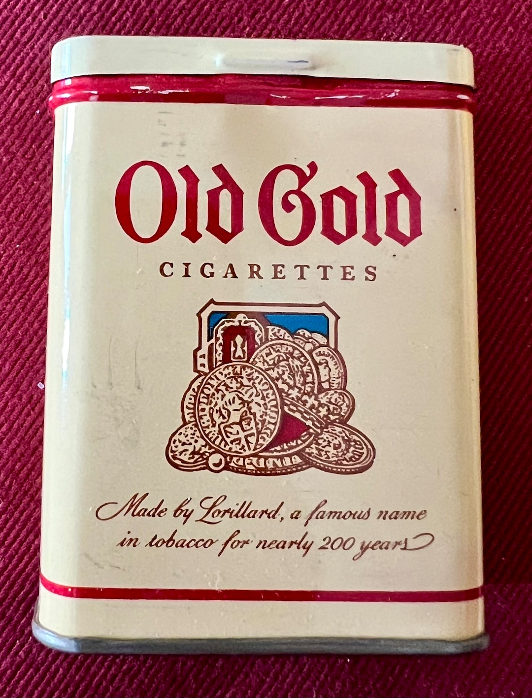 Vintage 1930s Old Gold Cigarette Tin Box - Etsy