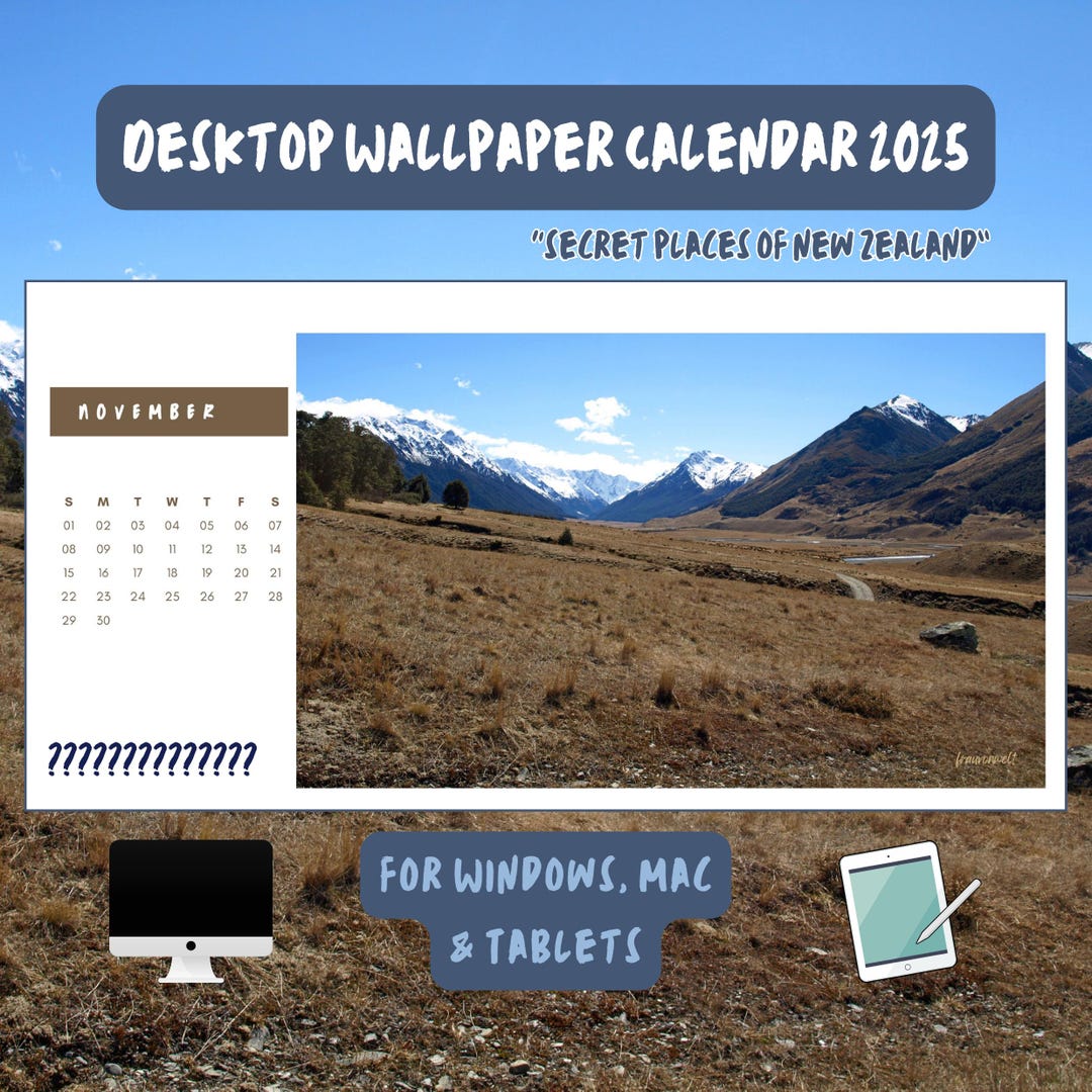 Desktop Wallpaper: 2025 Calendar, Landscape Calendar, Aesthetic Desktop ...