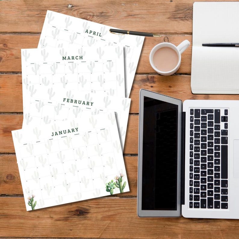 2026 Cactus Calendar, Printable Western Cowboy Planner, Colorful ...