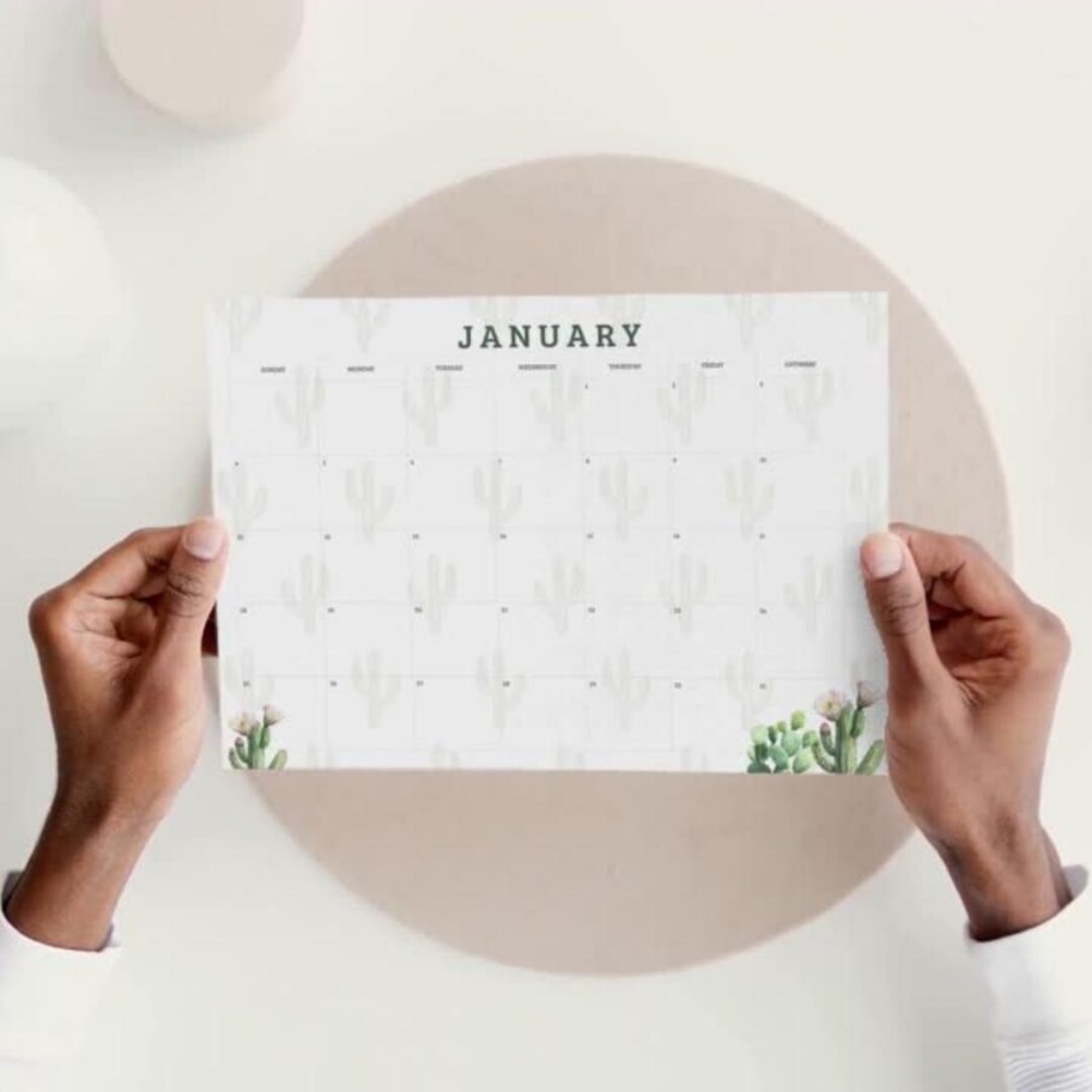 2026 Cactus Calendar, Printable Western Cowboy Planner, Colorful ...
