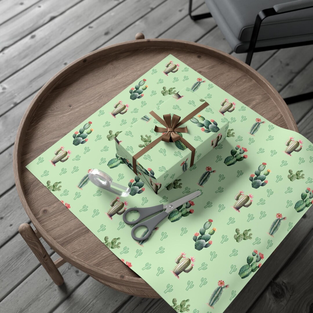 Cactus Gift Wrap Paper for Wild West Lover Gifts, Funny Western Art ...
