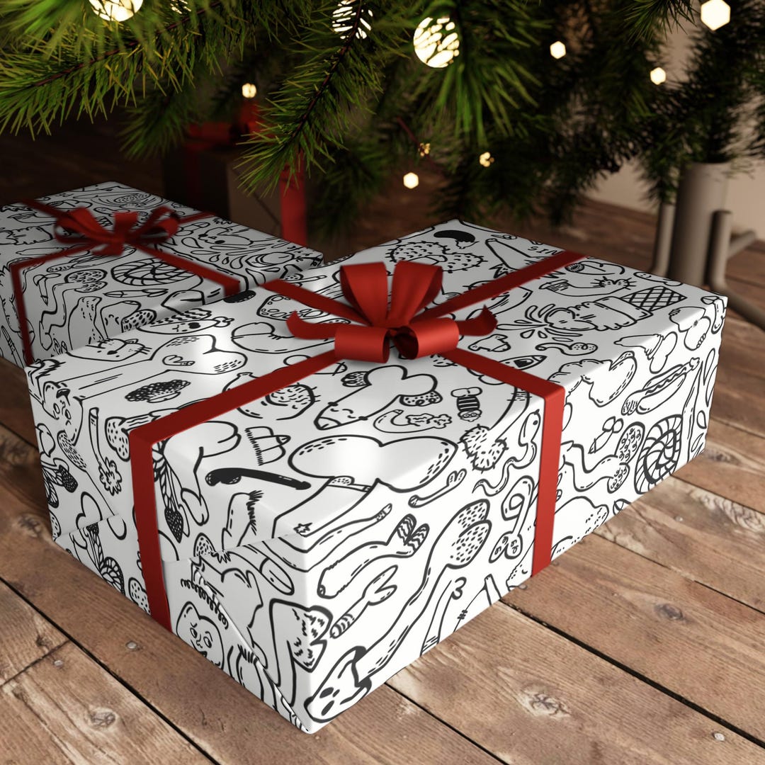 Novelty Wrapping Paper, Naughty Wrapping Paper, Gag Gift, Penis ...
