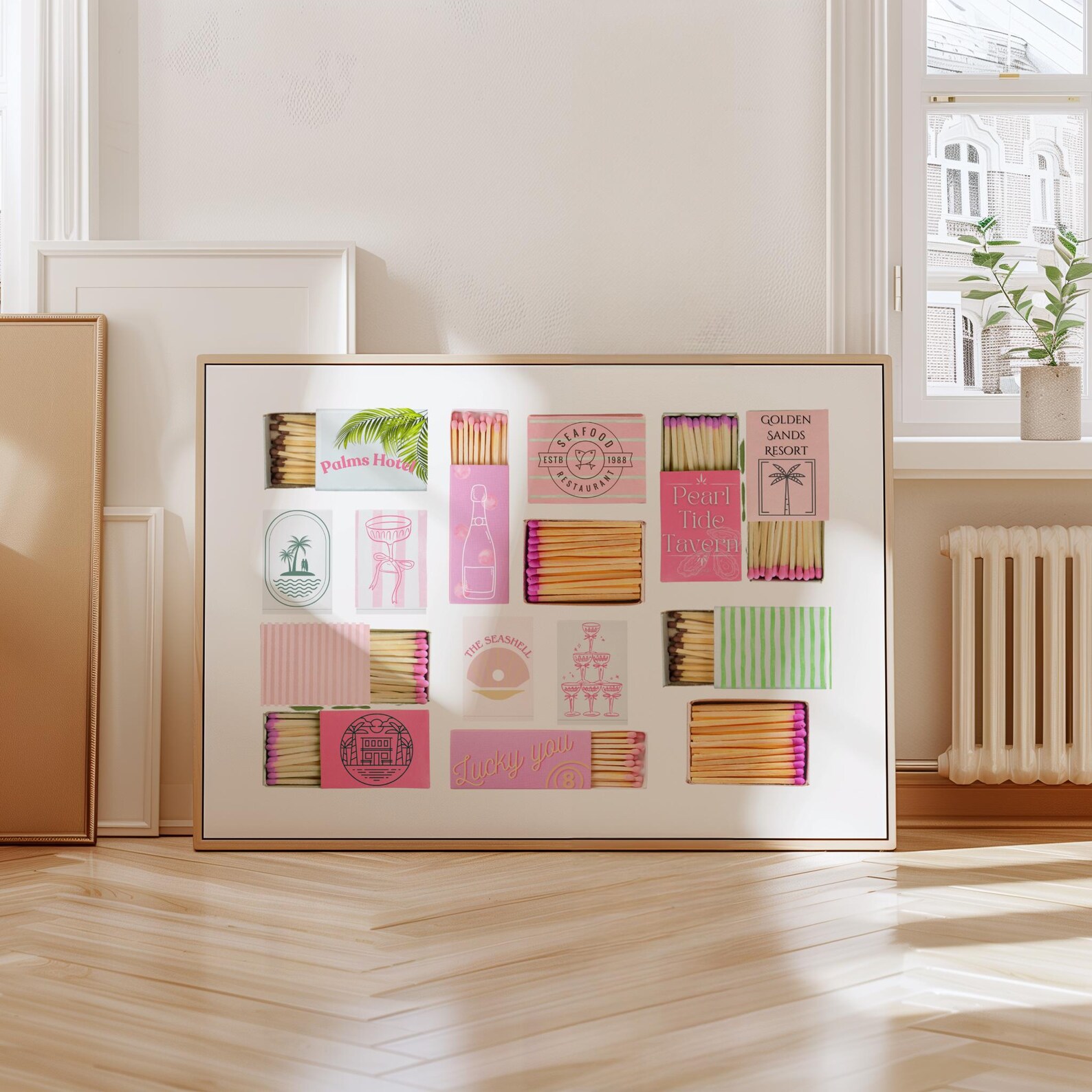 Vintage-inspired Coastal Matchbook Prints, Retro Beach Matchbox Art ...