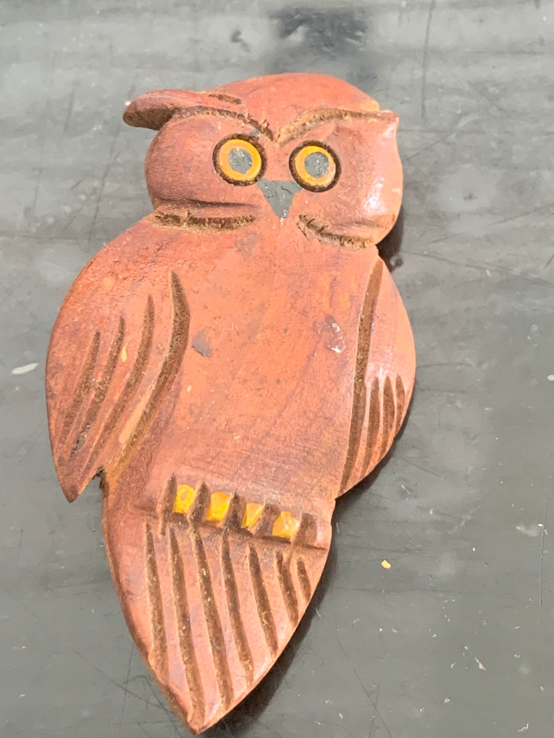 Depression Era Vintage Wooden Owl Pin Brooch - Etsy