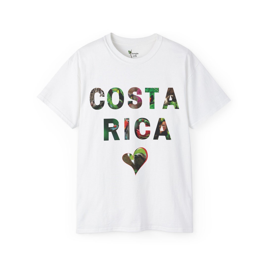 Costa Rica Love Cotton Tee Shirt, Jungle Life Costa Rica Designs, 100% ...
