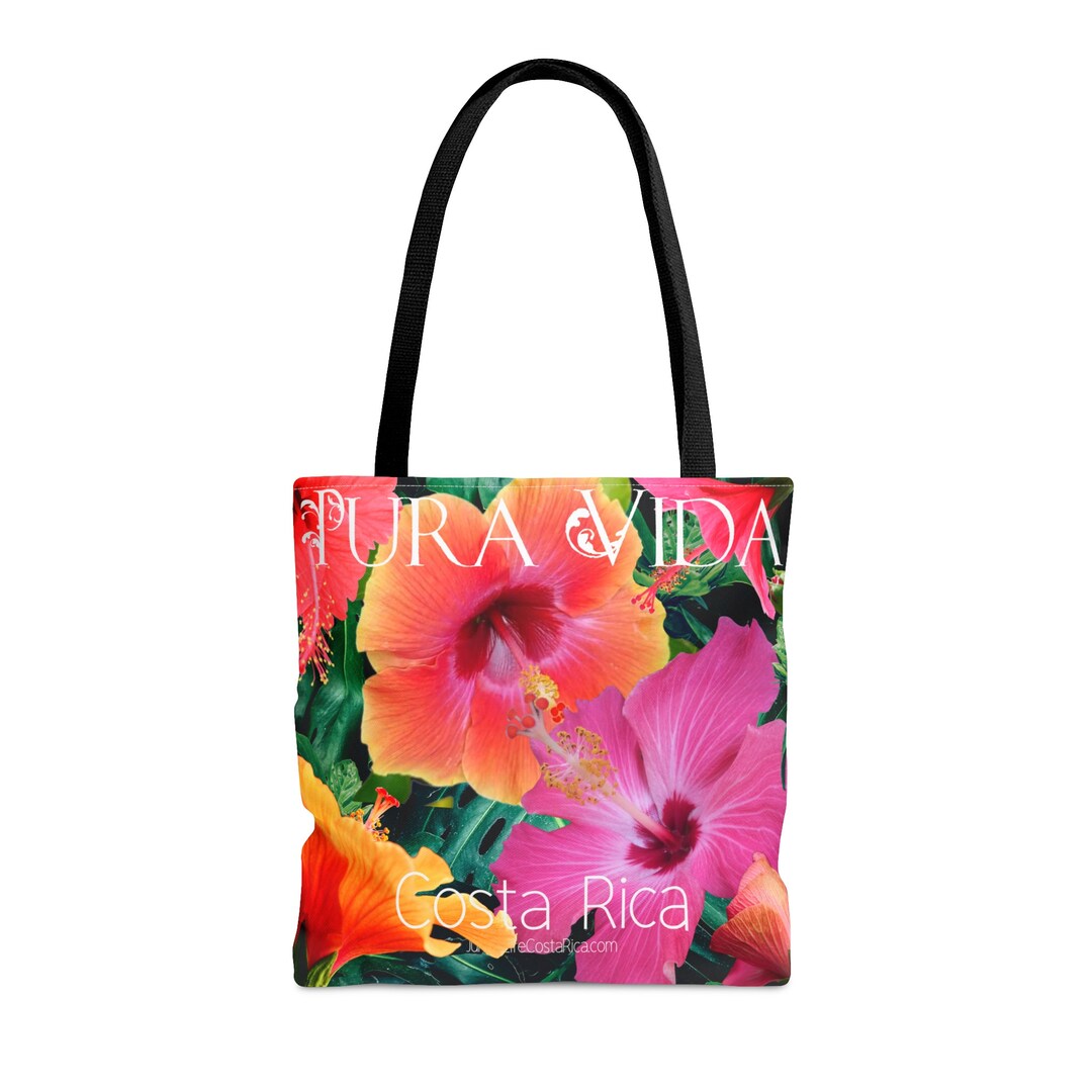 Costa Rica HIBISCUS JUNGLE Tote Bag, Beach Bag, Canvas Bag, Grocery Bag ...
