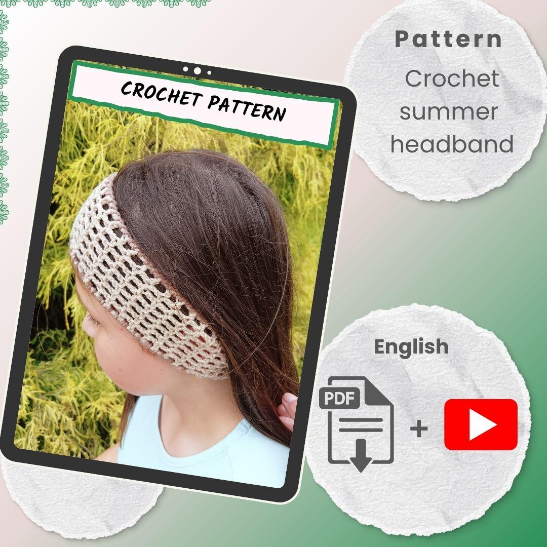 Crochet Headband Pattern: Easy Summer Hair Accessory (PDF Pattern ...
