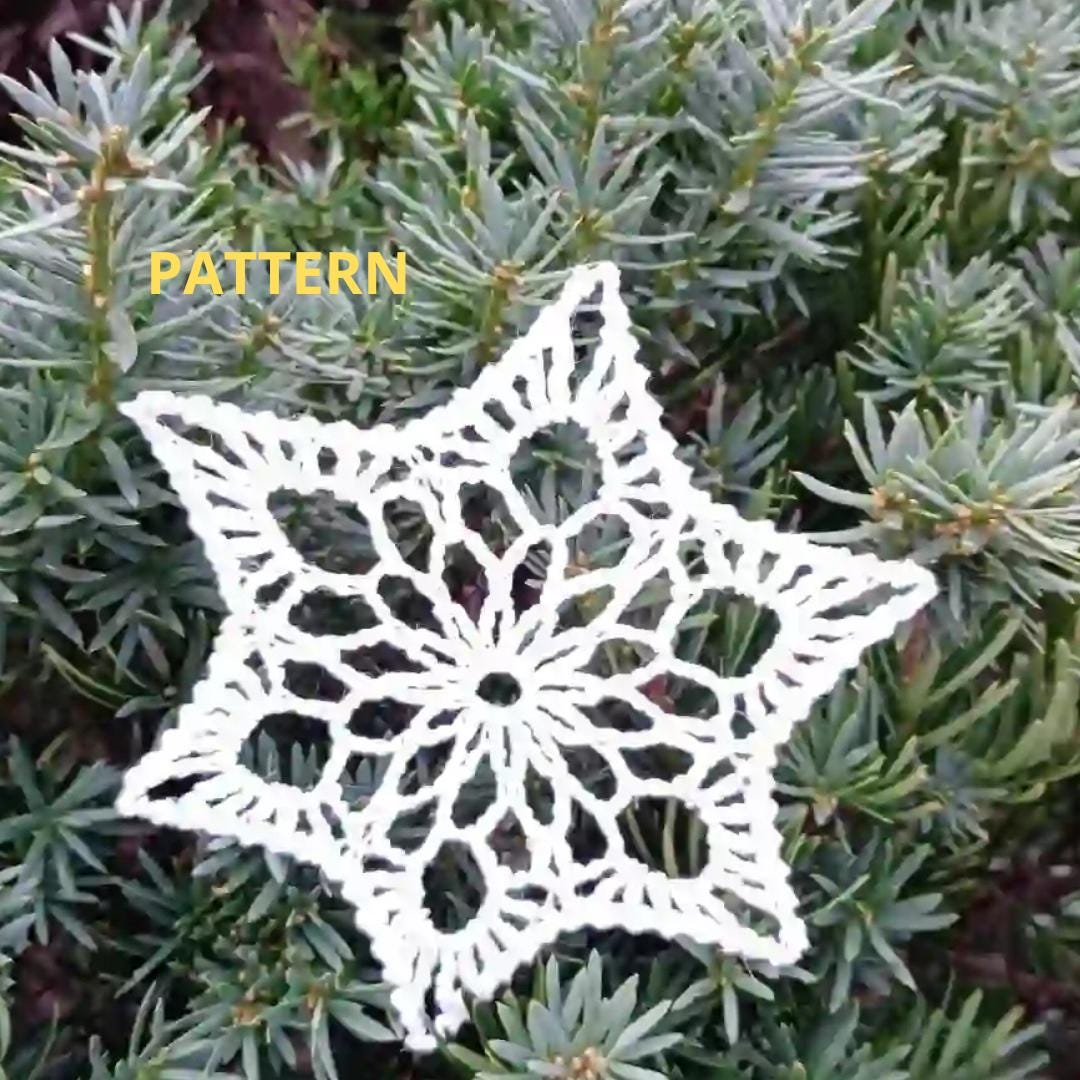 12 Cm Crochet Star Pattern - PDF & Video Tutorial, Christmas Ornament ...