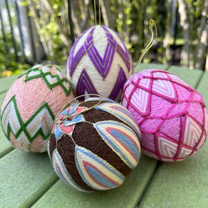 Mini/egg Assorted Christmas Temari Balls Purple Blue White Green ...