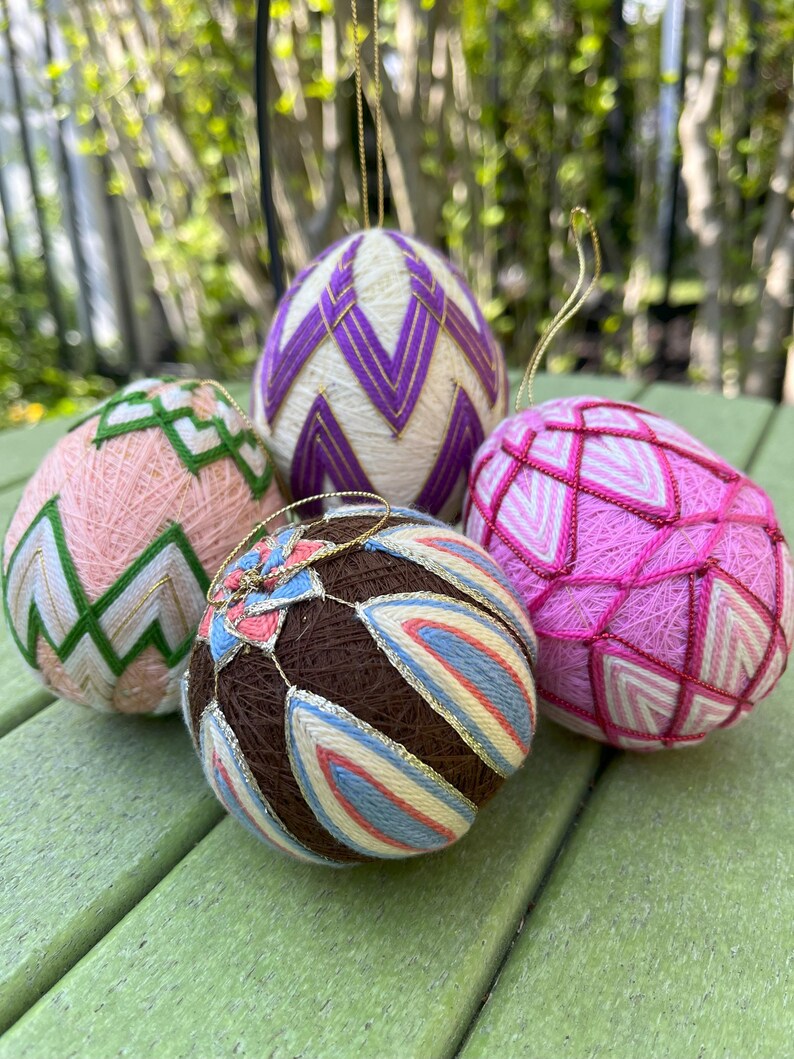 Mini/egg Assorted Christmas Temari Balls Purple Blue White Green ...