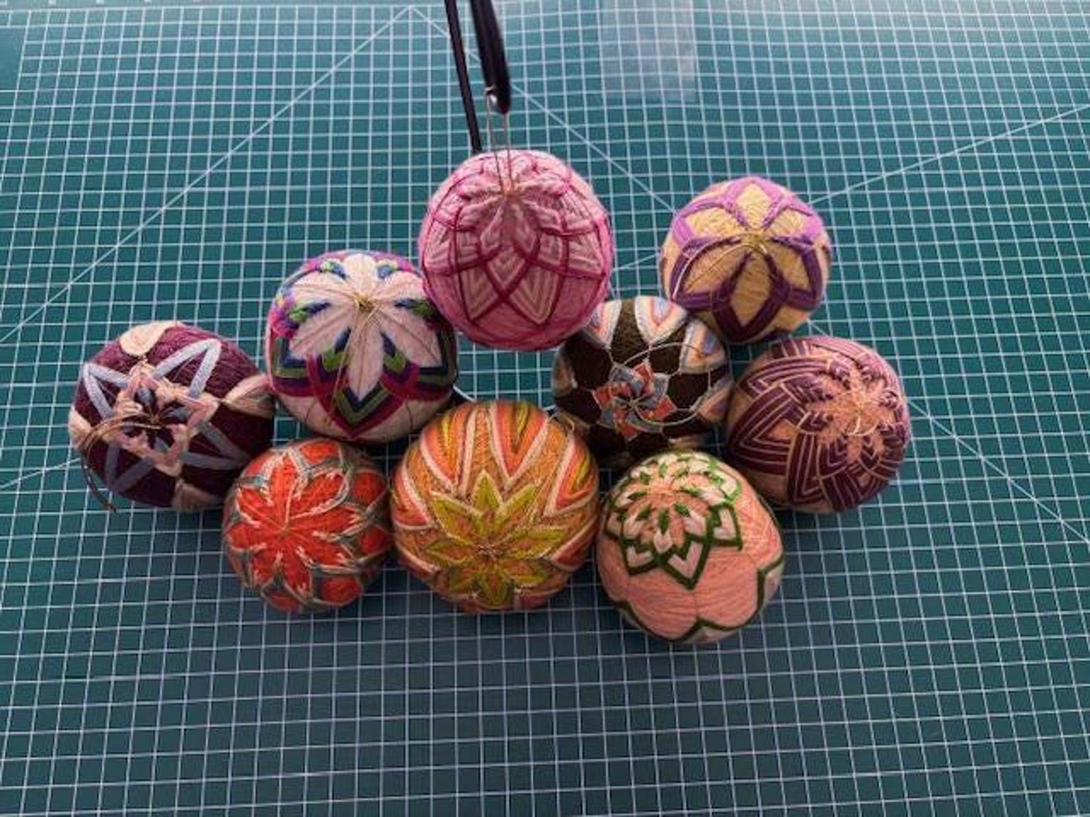 Mini/egg Assorted Christmas Temari Balls | Purple Blue White Green ...