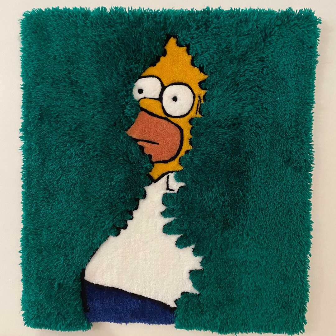Homer Simpson Coming Out of the Bush Rug/tapestry - Etsy